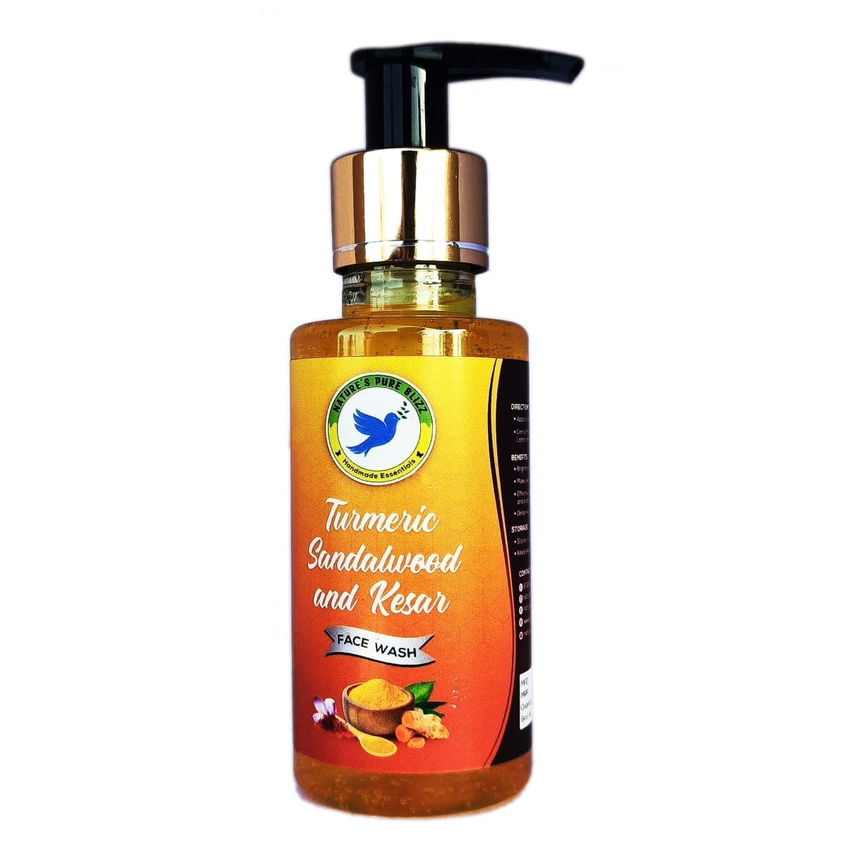Turmeric Sandal and Kesar Face Wash 100ml - Nature's Pure Blizz